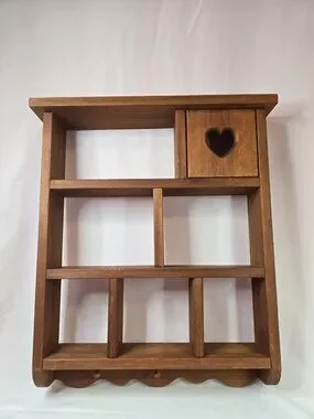Unbranded | Wall Decor | Vintage Cottagecore Wooden Wall Shelf Heart ...